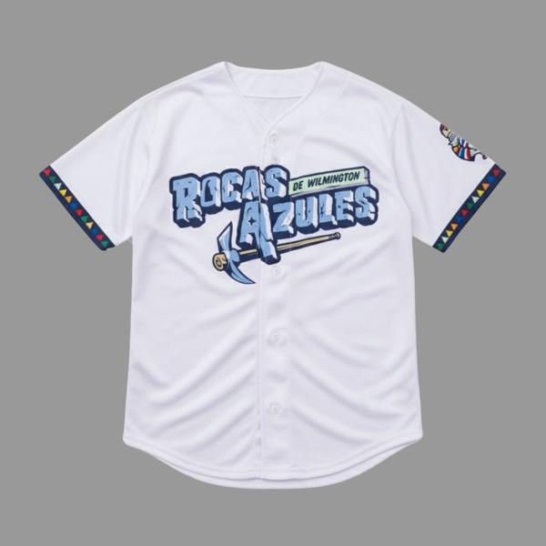 2025 Blue Rocks Rocas Azules de Wilmington Baseball Jersey - Tazila