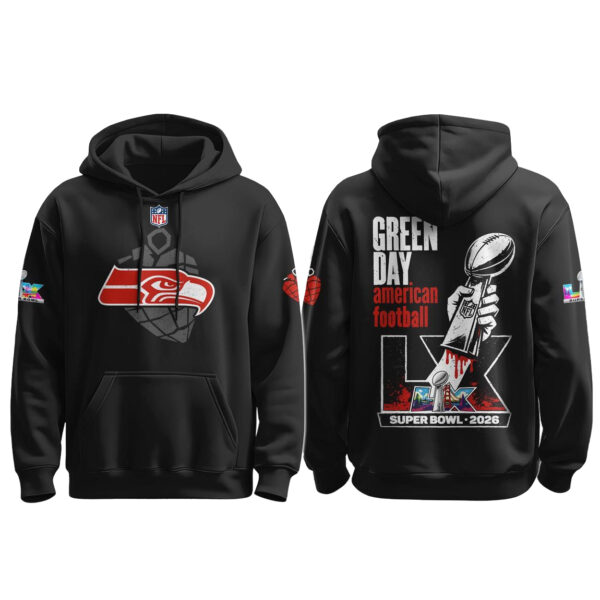Seattle Seahawks Green Day Super Bowl LX Punk Show 2026 Hoodie - Tazila