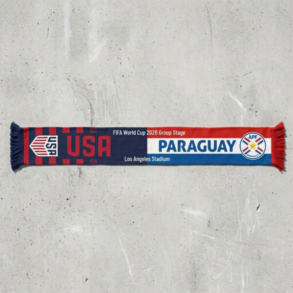 Global Soccer Event 2026 Usa Vs Paraguay Football Scarf Split Design ...