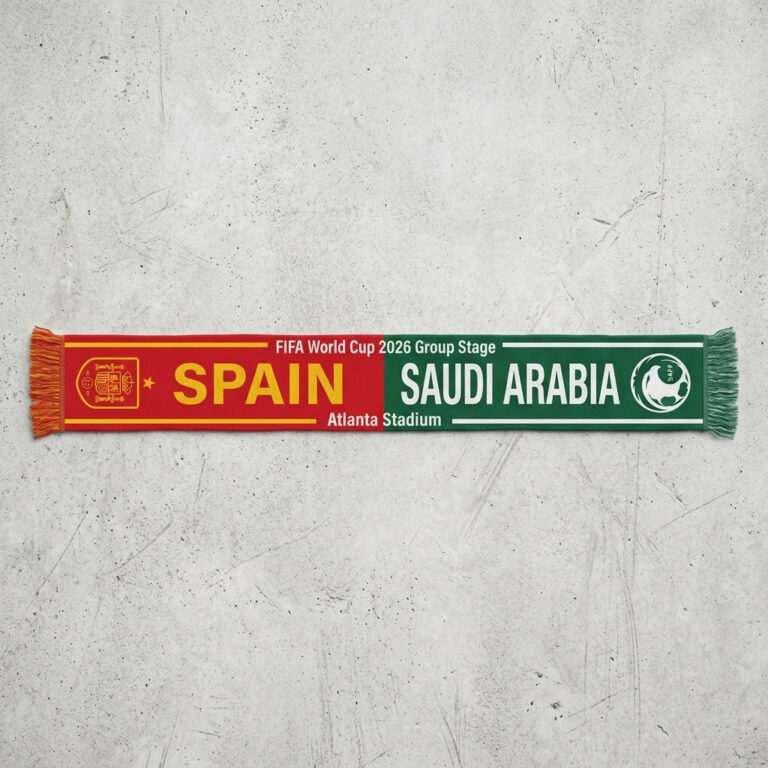 Global Soccer Event 2026 Spain Vs Saudi Arabia Football Scarf Two Tone ...