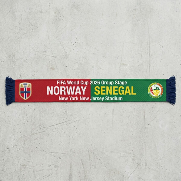 Global Soccer Event 2026 Norway Vs Senegal Football Scarf Dual Crest ...